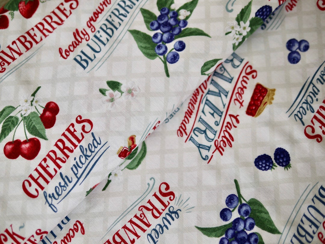 Wilmington Patchwork Fabric, FRESH & SWEET, Berries, Cotton Fabric ...