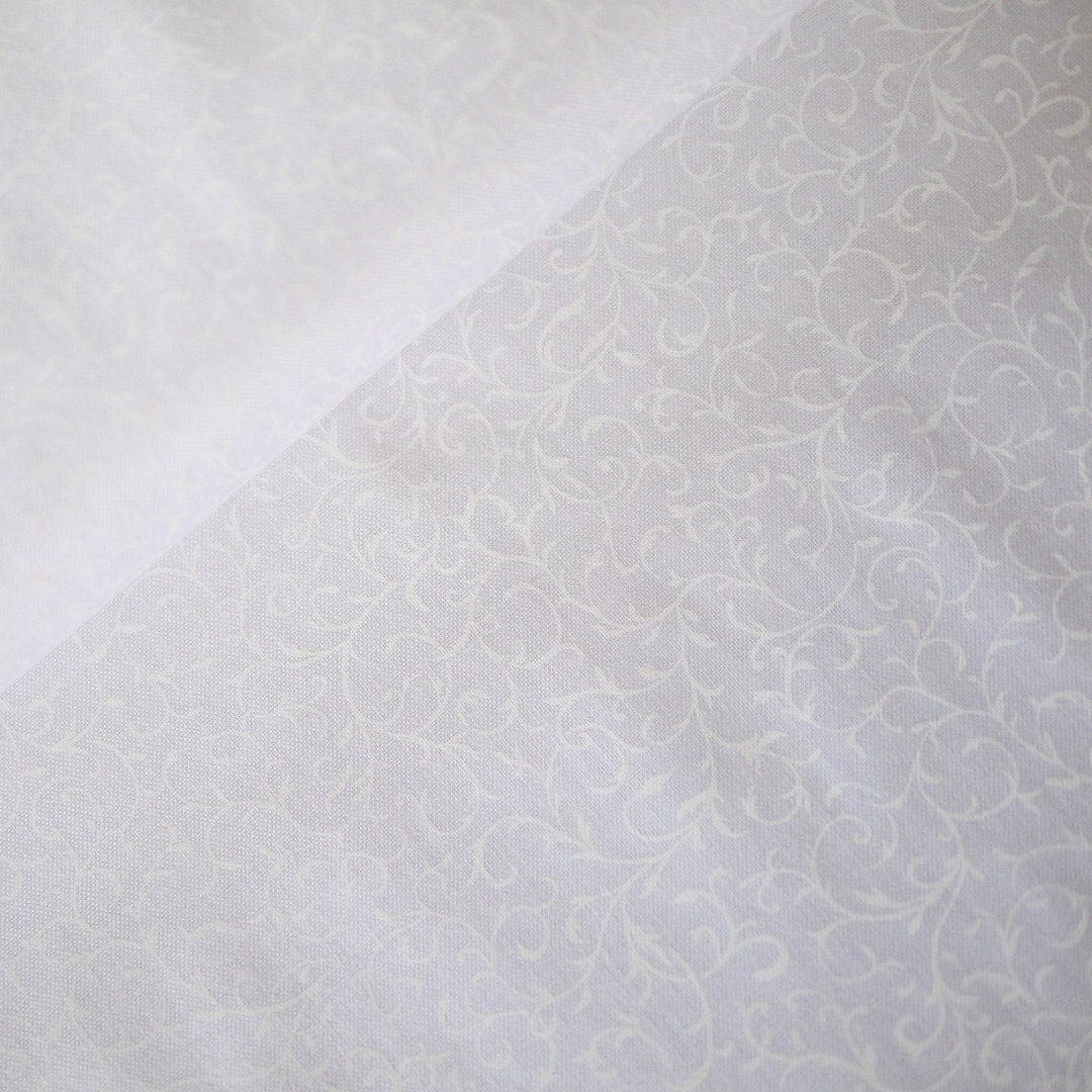 Makower Patchwork Fabric ESSENTIAL White Tendrils, Cotton Fabric ...