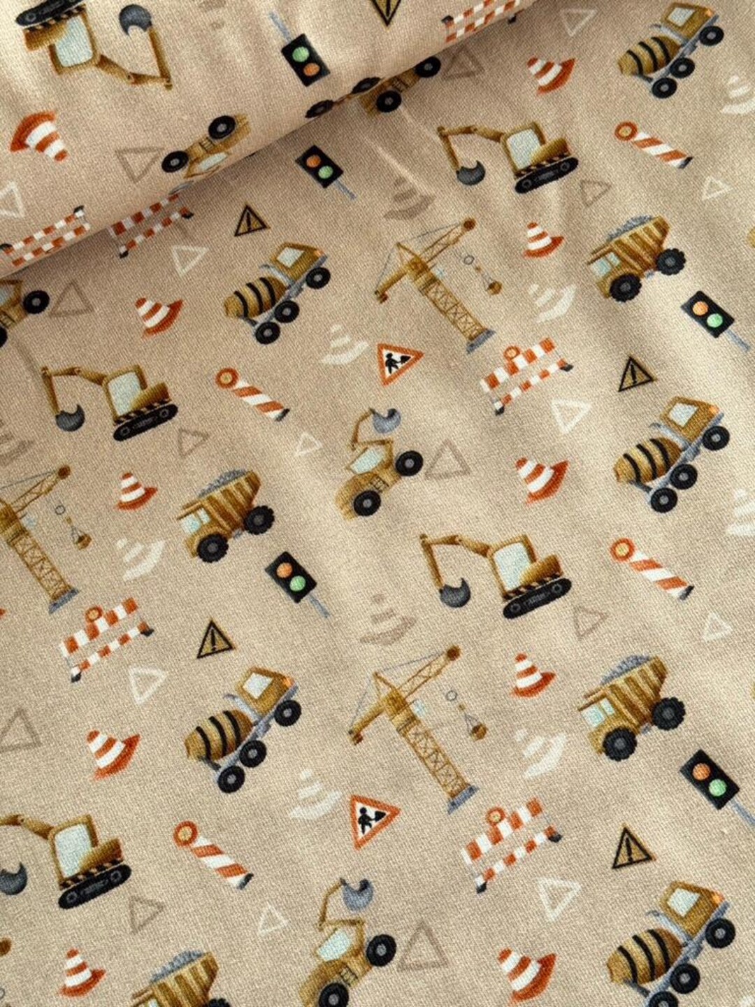HILCO Construction Site Sweat Fabric | French Terry Beige-colored ...