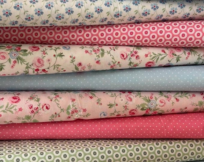 Gr. HILCO Fabric Package Cotton Fabric EMILIE Roses, Flowers, Fabric ...