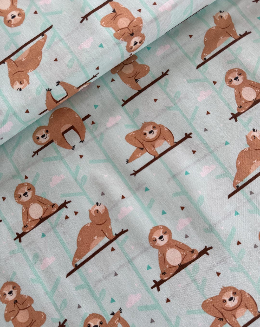 Robert Kaufman Patchwork Fabric SLOTH VIBES, Cotton Fabric Yoga, Fabric ...