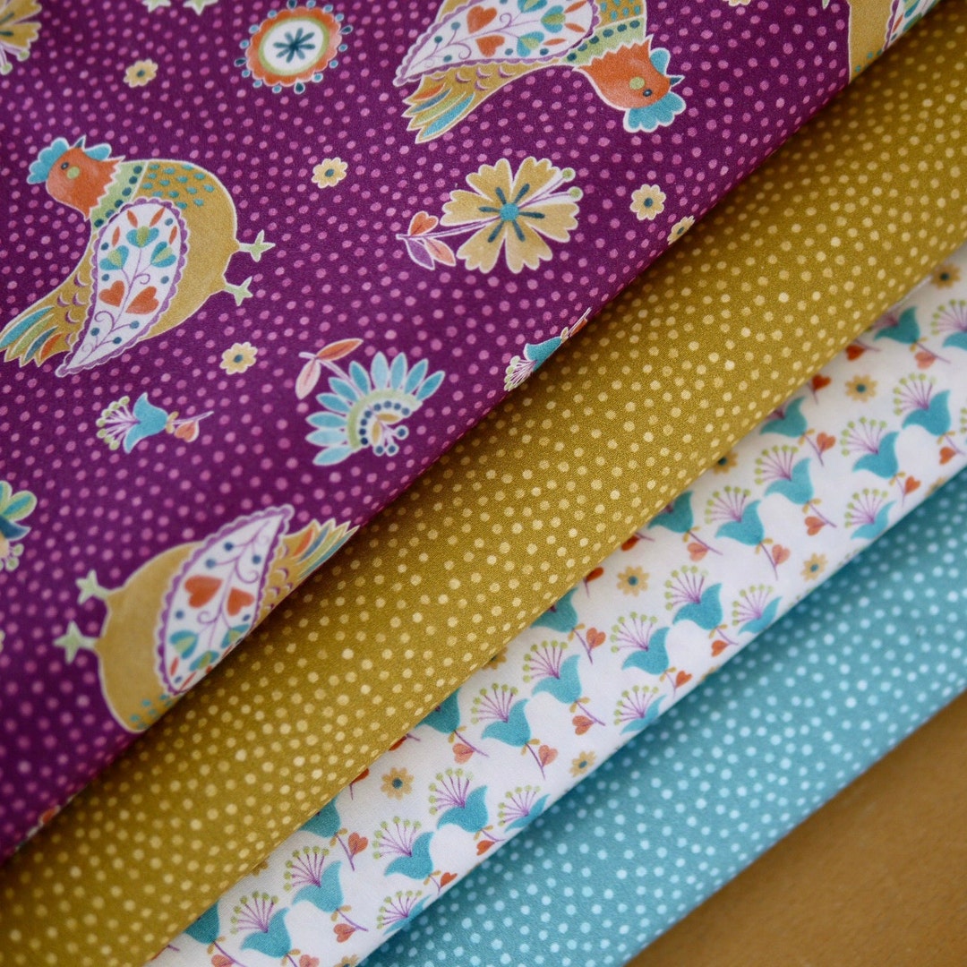 HILCO Fabric Package Cotton Fabric EMILIE Chickens and - Etsy