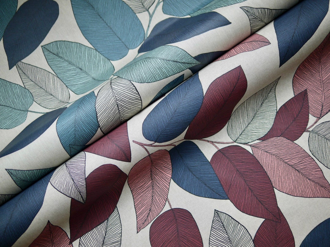 HILCO Coated Cotton Fabric FOLIA Leaves 2 Colors - Etsy