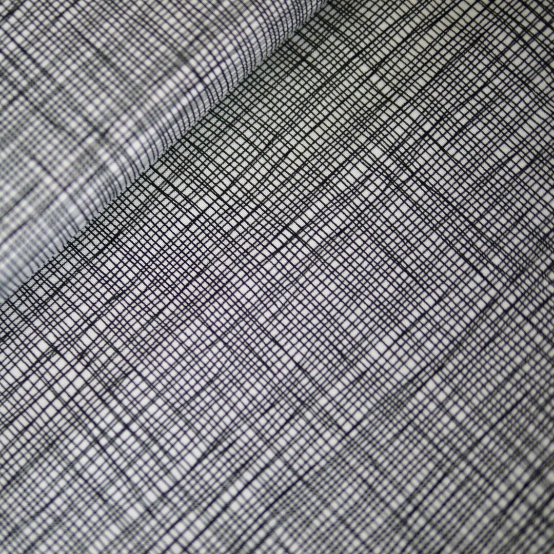 Makower Patchwork Fabric LINEA Black and White Grid Check 1525 WX ...