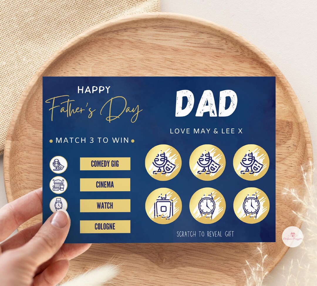 Father's Day Scratch Card, Custom Fathers Day Card, Scratch Card for ...