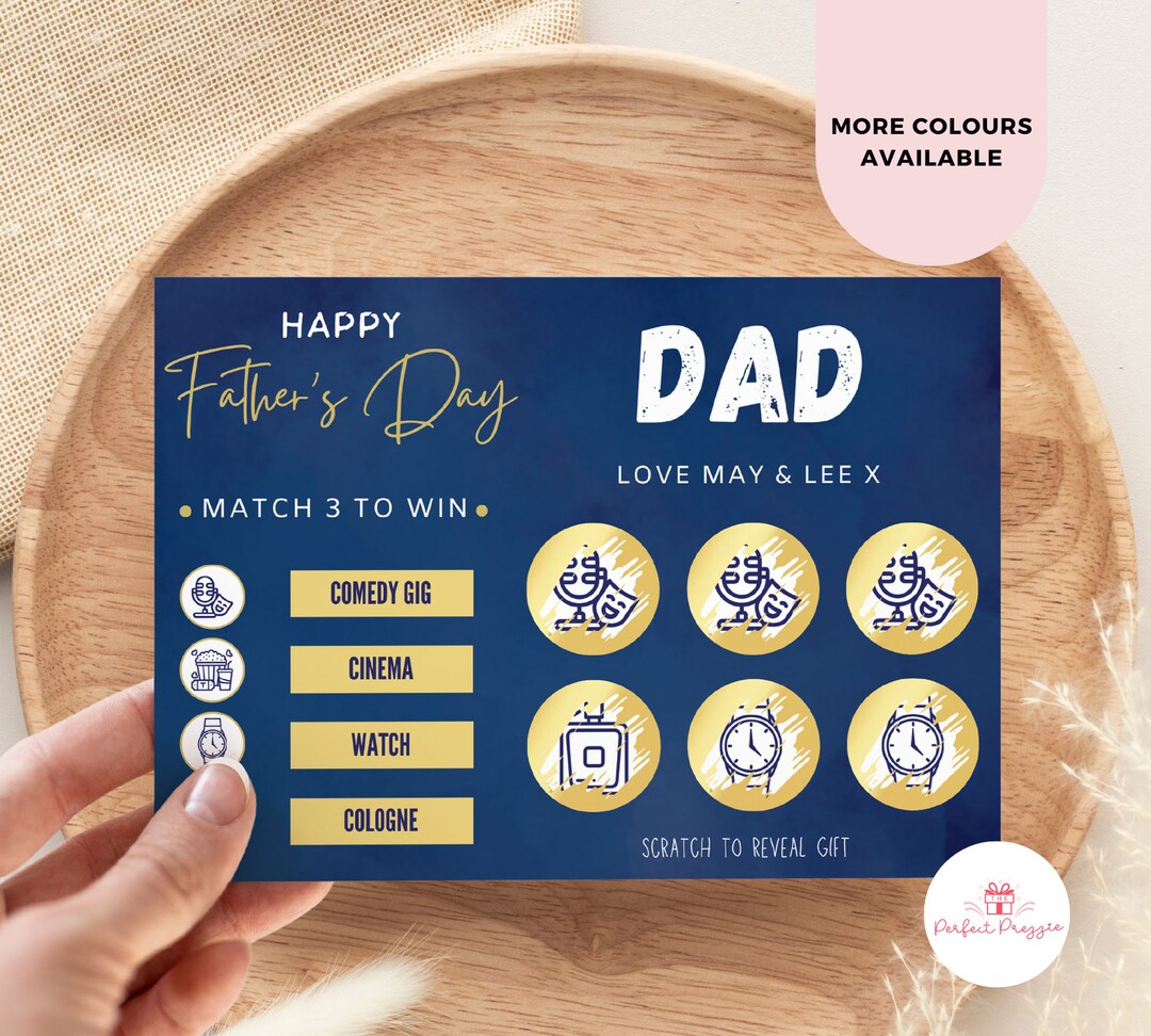 Father's Day Scratch Card, Custom Fathers Day Card, Scratch Card for ...