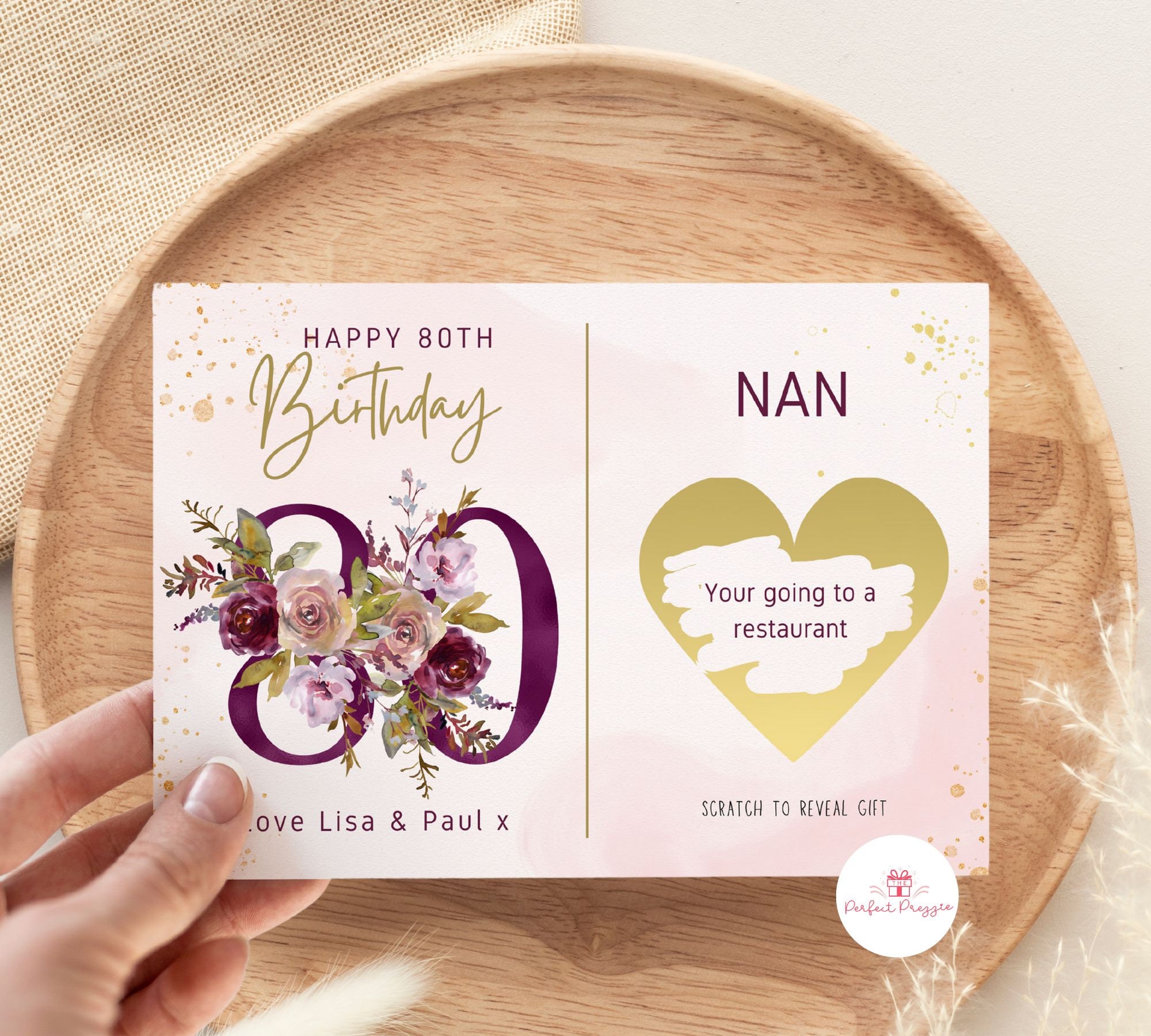 Personalised 80th Birthday Scratch Card, Holiday, Concert Tickets ...