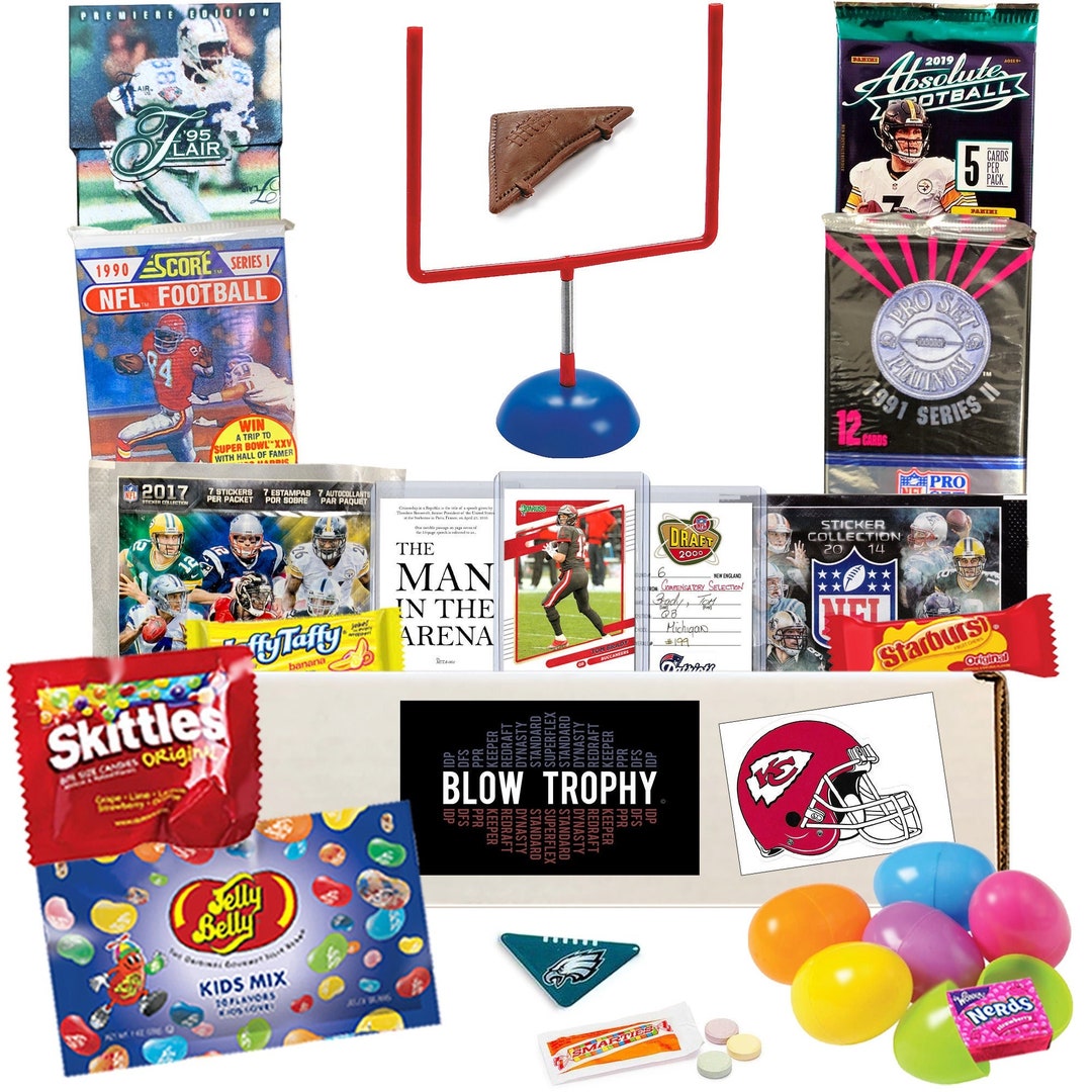 Football Cards Easter Basket Care Package 20pc Football Fan Gift Set ...