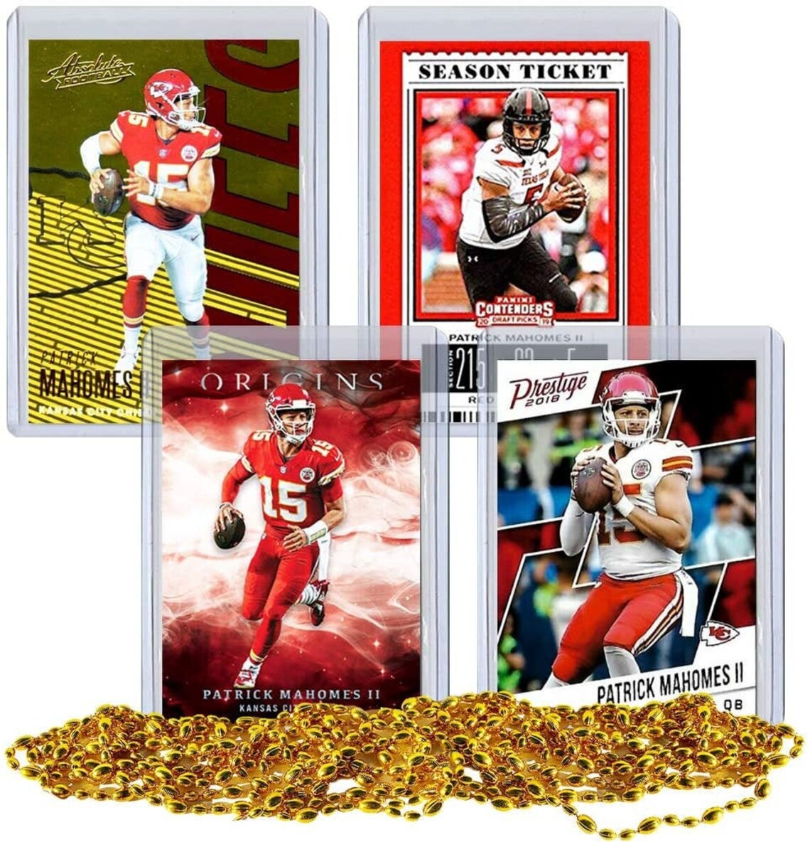 Patrick Mahomes Football Card Bundle, Set of 4 Assorted Kansas City ...