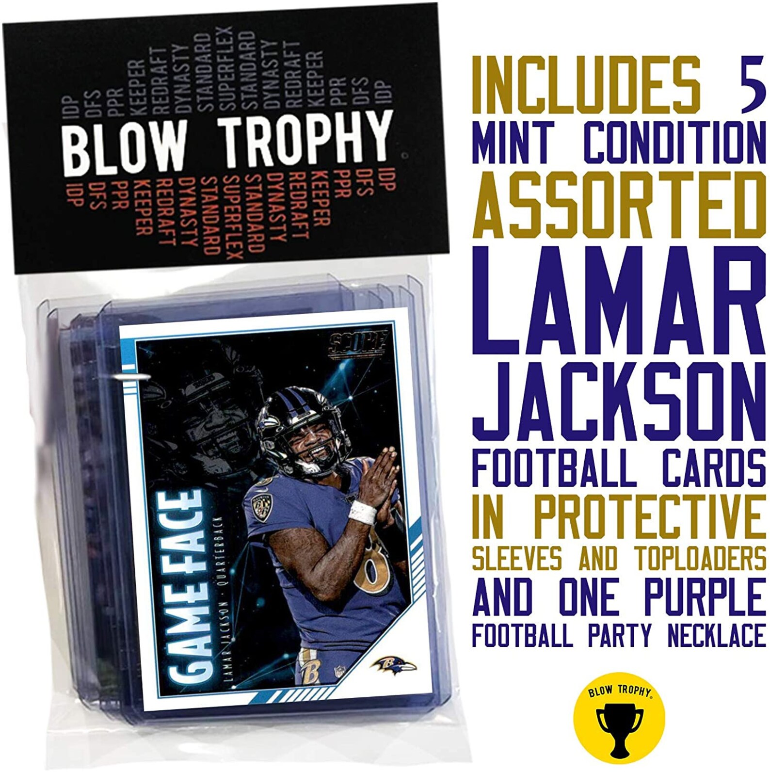 Lamar Jackson Football Card Bundle Set of 5 Assorted Baltimore | Etsy