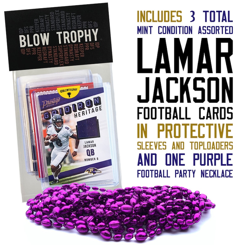 Lamar Jackson Football 3 Card Set With One Authentic Lamar Jackson ...