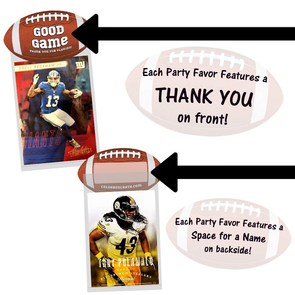 Football Party Favor 10 Pack, 6 Assorted Football Cards per Pack, Kids ...