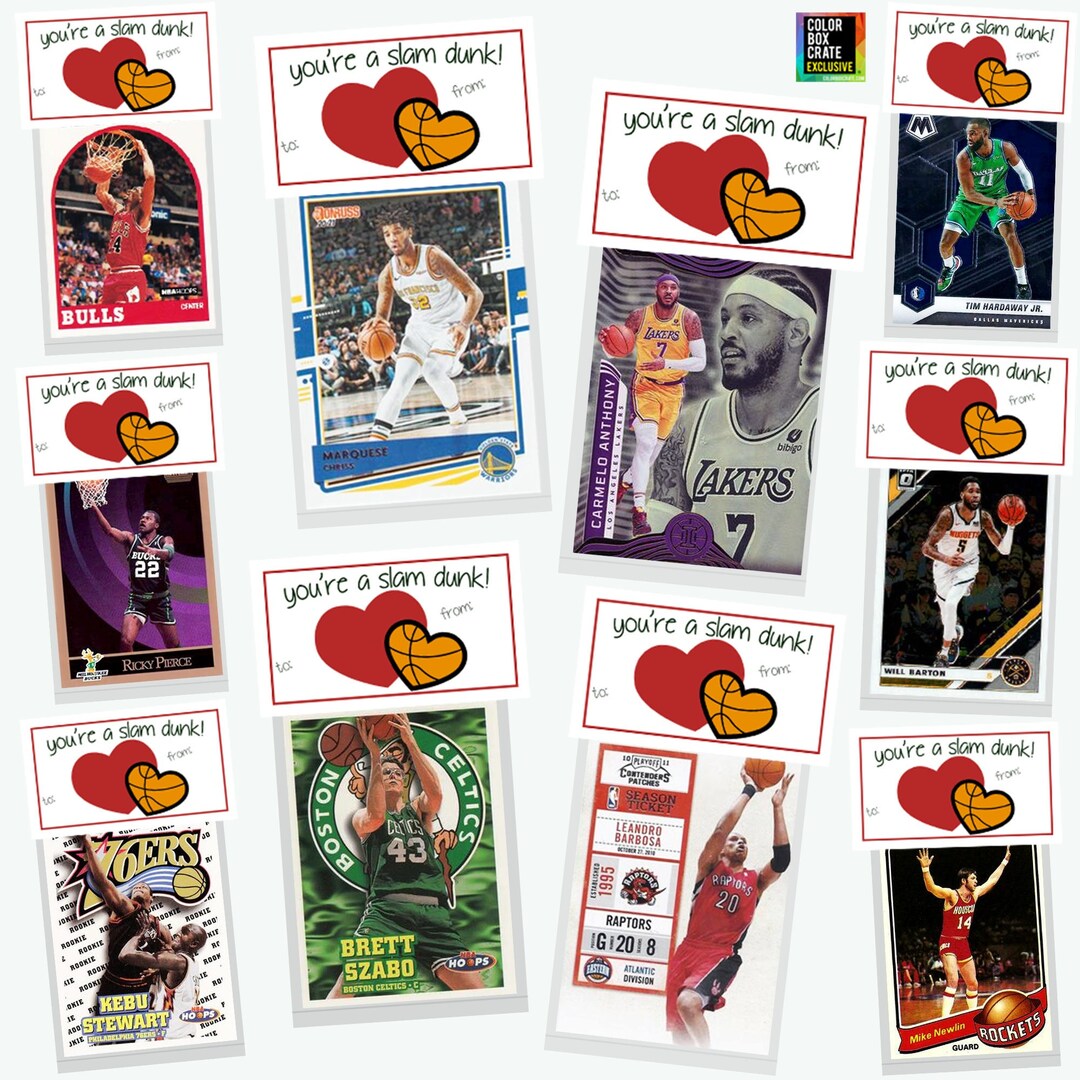 Basketball Valentines Day Cards for Kids School Classroom Exchange, You ...