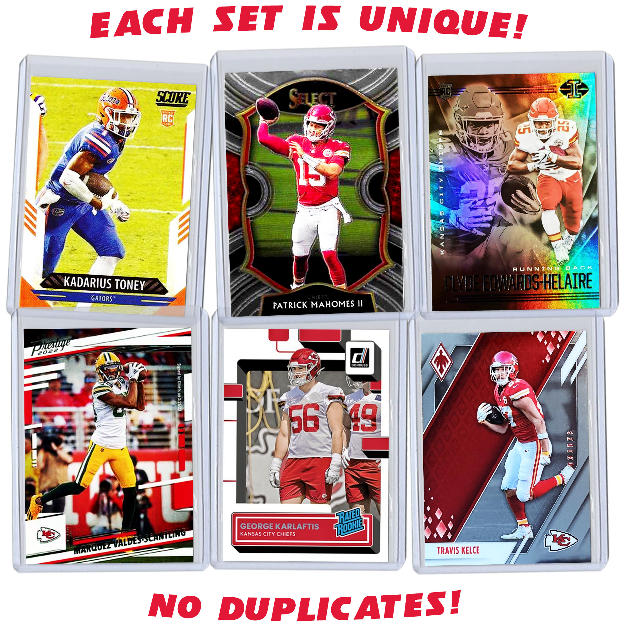 Kansas City Chiefs Super Bowl LVIII Football Card Bundle, Set of 6 ...