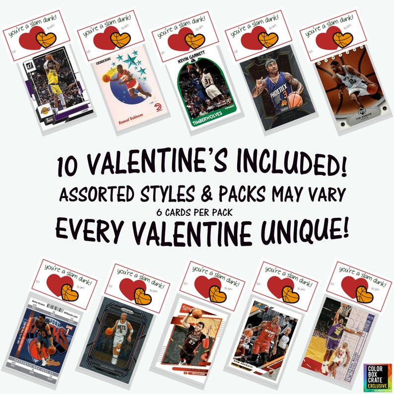 Basketball Valentines Day Cards for Kids School Classroom Exchange, You ...