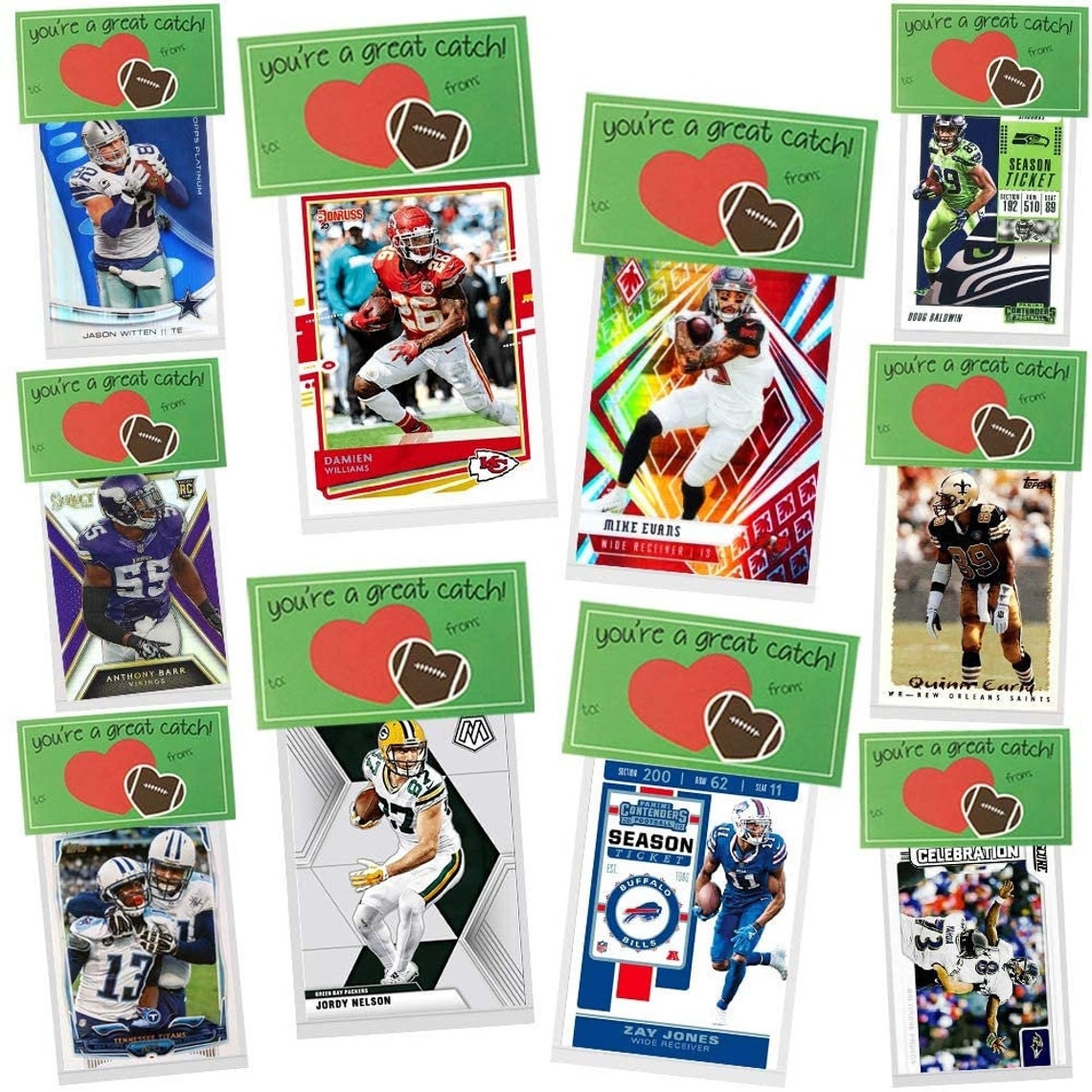 Football Valentines Day Cards for Kids School Classroom - Etsy