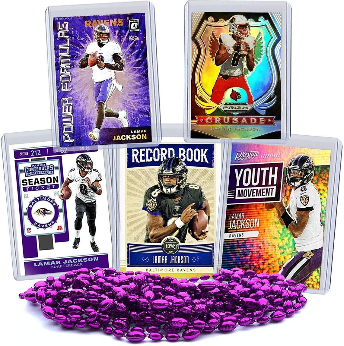 Lamar Jackson Football Card Bundle Set of 5 Assorted Baltimore | Etsy