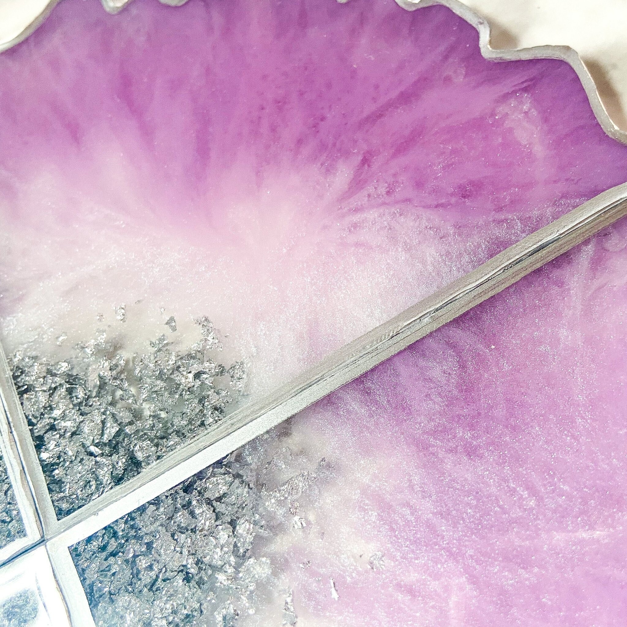 Lilac's first love purple lavender resin coasters set of | Etsy