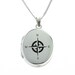 Compass Locket, Travel Gift, Oval Locket, Sterling Silver, Personalized ...