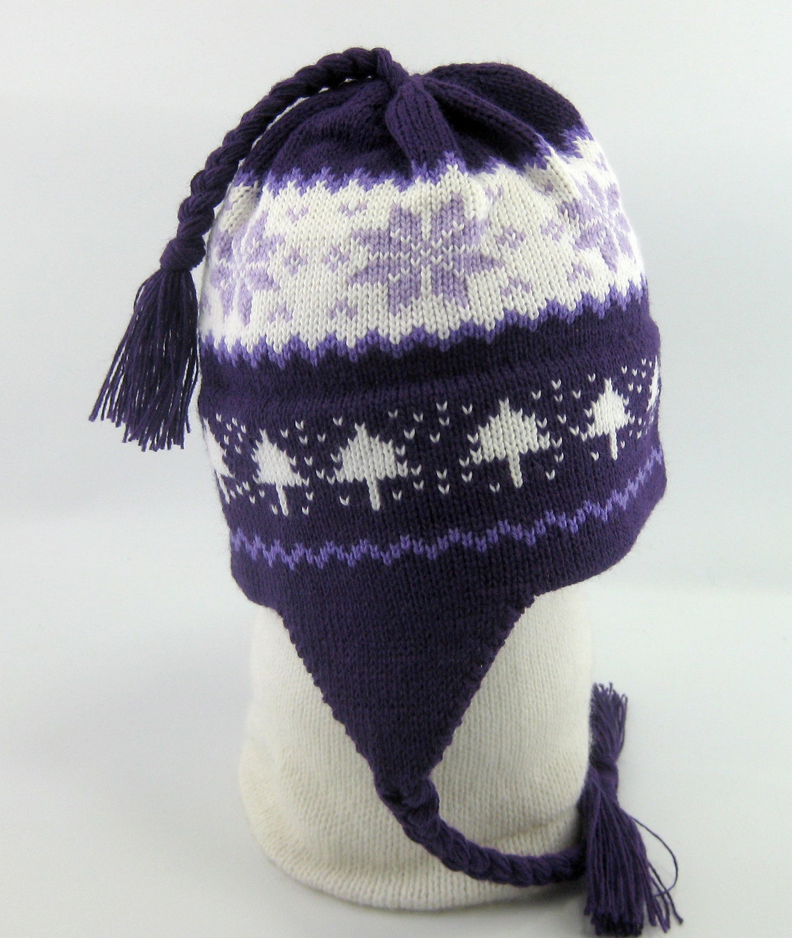 Childs Purple Hat Girls Winter Hat Kids Ear Fla Hat Purple | Etsy