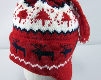 Red Ear Flap Hat | Etsy