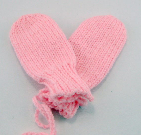 Girls Pink Mittens Hand Knit Mittens Childs Mittens Kids | Etsy