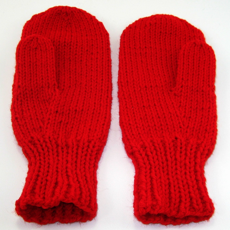 Red Mittens - Etsy