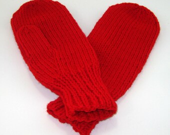 Red Mittens - Etsy