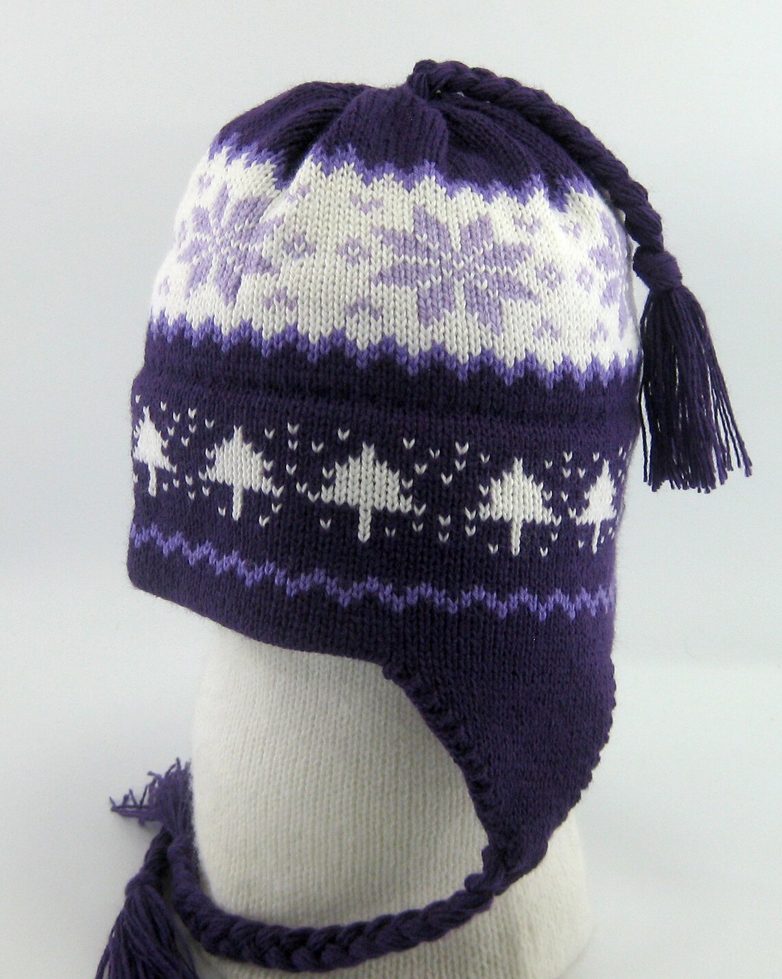 Childs Purple Hat Girls Winter Hat Kids Ear Fla Hat Purple - Etsy