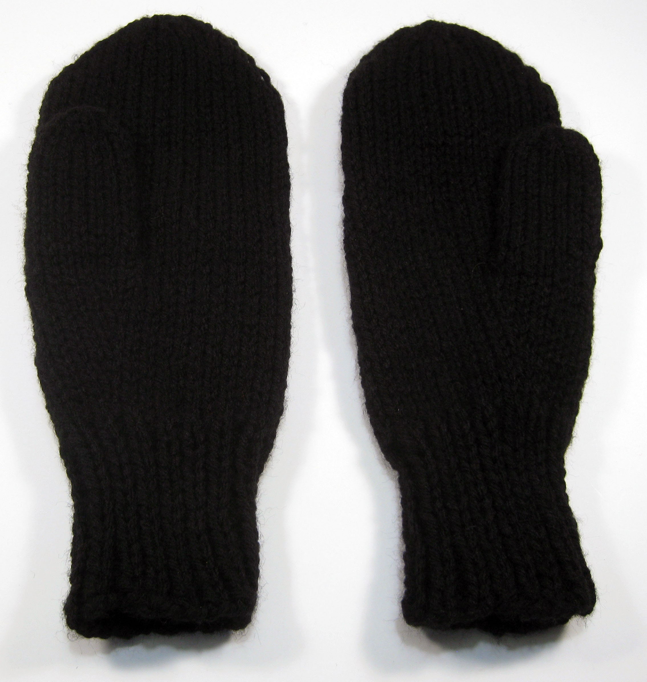 Black Mittens, Adult Medium Mittens, Hand Knitted Mittens - Etsy
