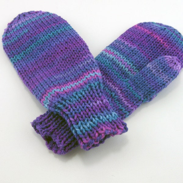 Purple Knit Mittens - Etsy