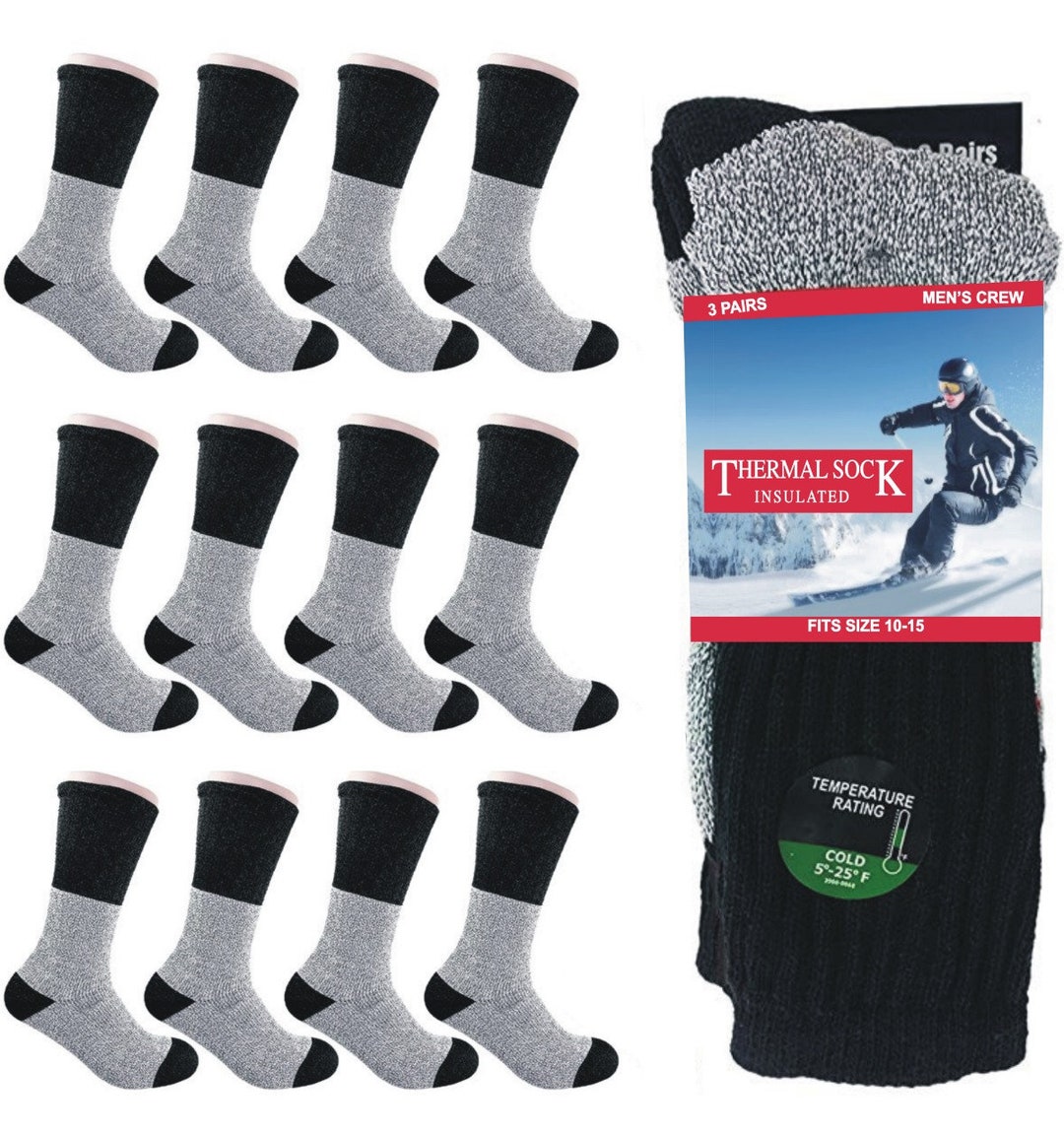 Diamond Star Thermal Socks Heavy Duty Crew Insulated Socks Ultra Warm ...