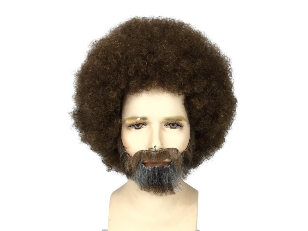 DELUXE Quality Afro Style Theatrical Halloween Costume Wig & Goatee ...