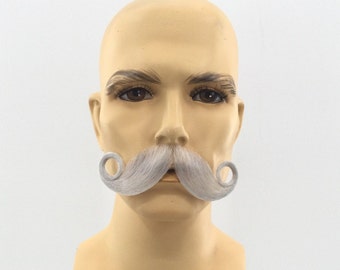 Silver Mustache - Etsy