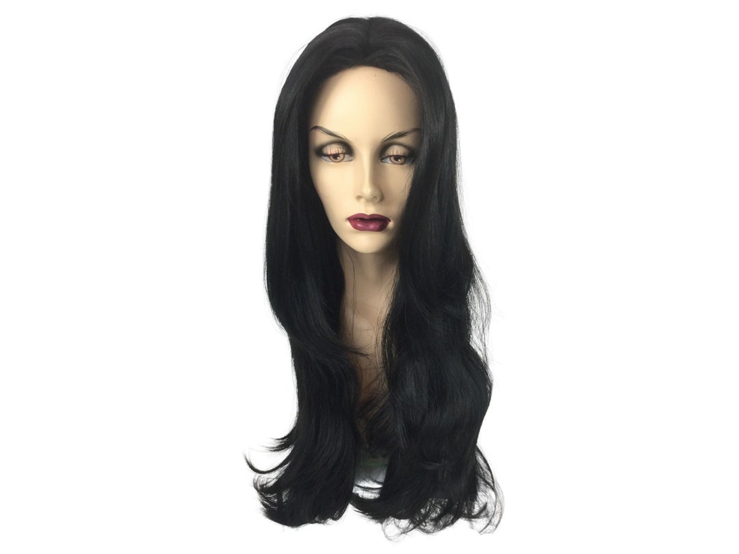 Morticia Character PREMIUM Quality Theatrical Costume Long Black Wig ...