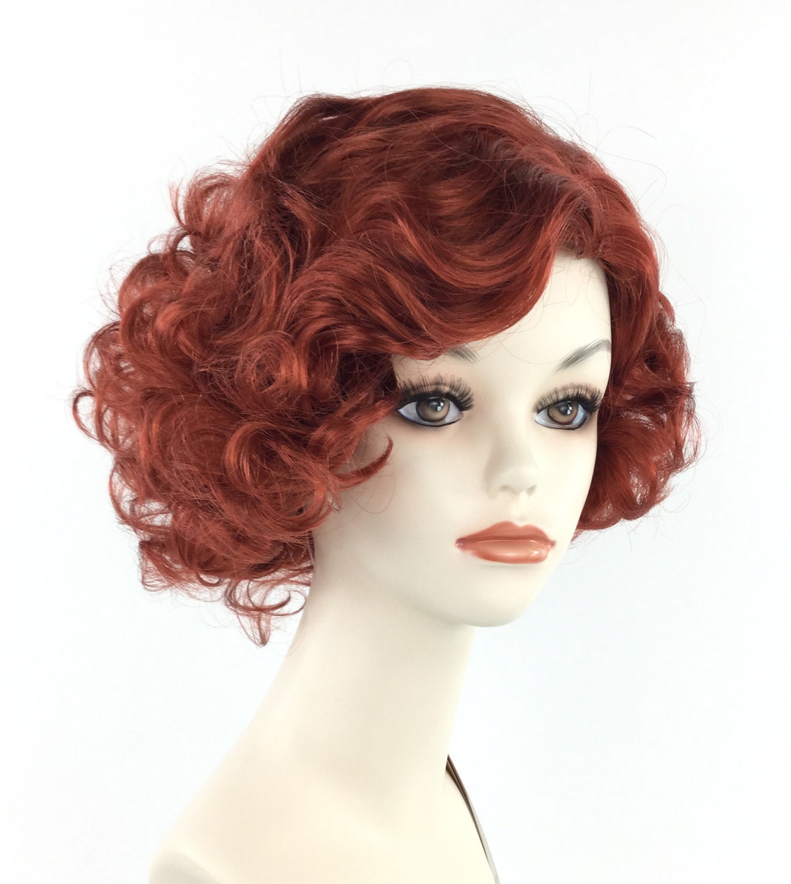 1950'S Wavy Curly Short Premium Theatrical Fashion Wig - Hred 250 - Etsy