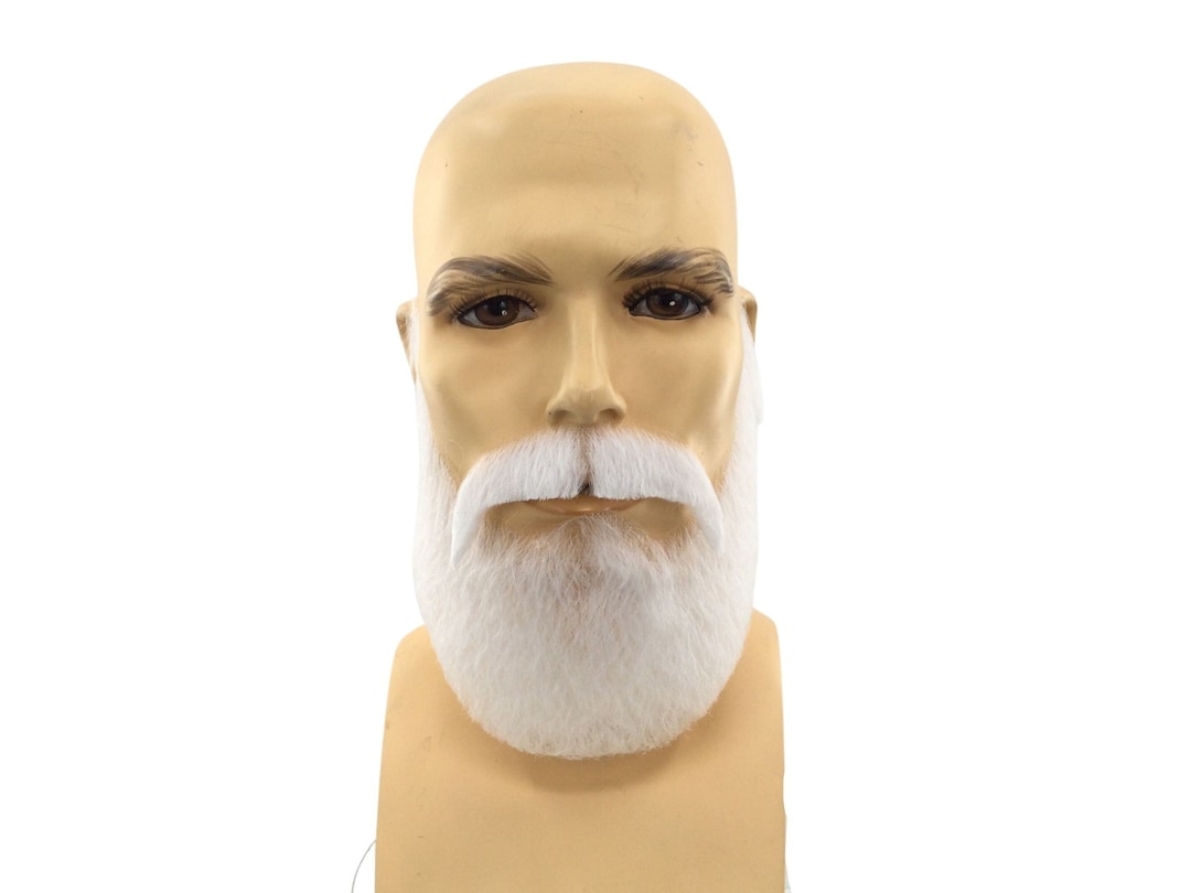 NEW Theatrical Quality Santa Claus Premium Mustache & Beard Set White ...