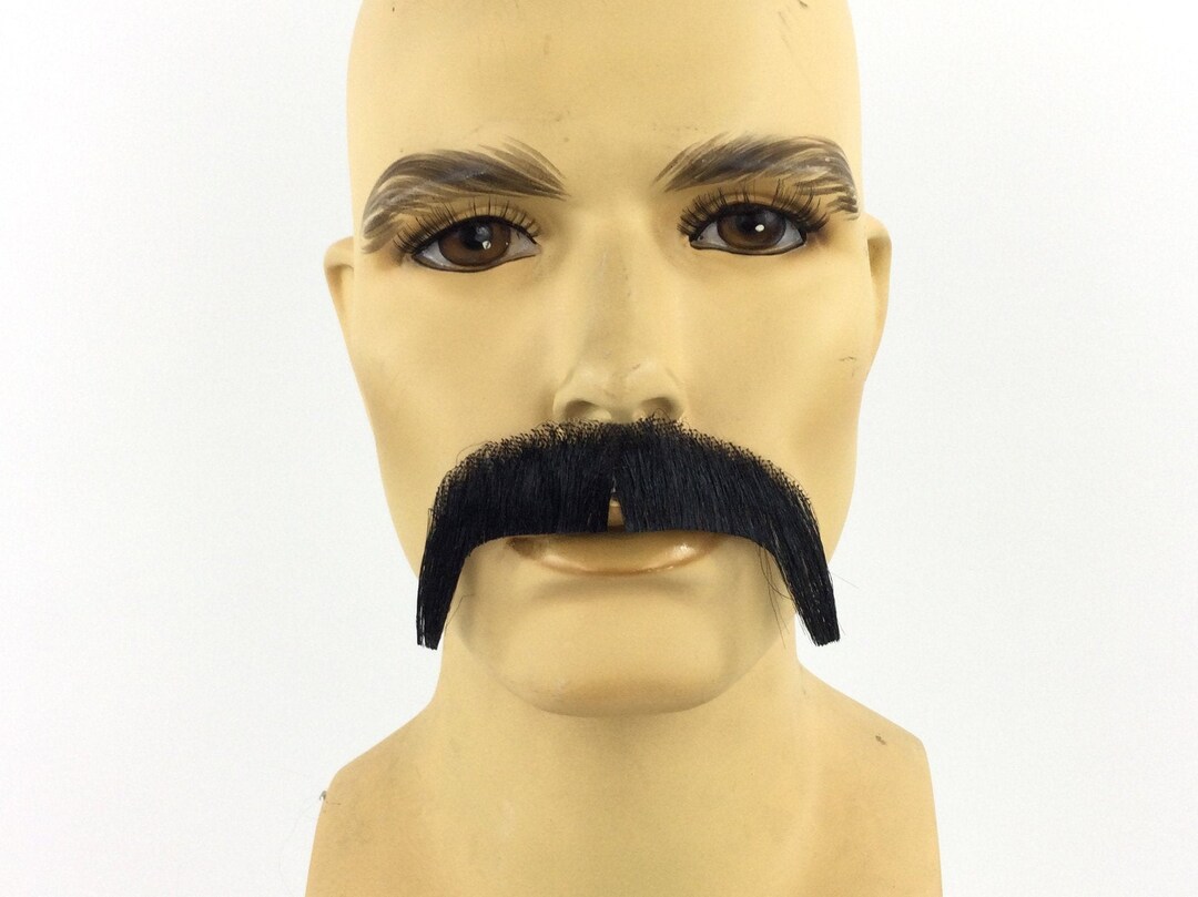 Theatrical Quality Synthetic Hair Premium Full Mustache - Black - Etsy