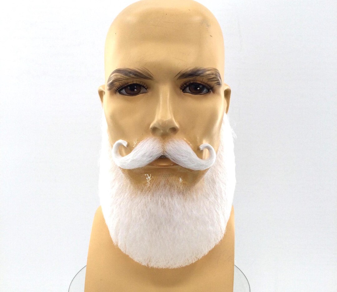 NEW! Theatrical Quality Santa Claus Premium Lace-back Mustache & Beard ...