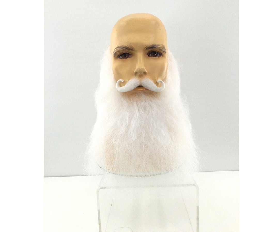 Theatrical Quality Santa Claus Premium Lace-back Mustache & Long Beard ...