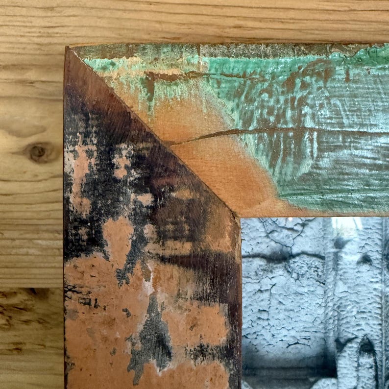 Picture Frame Made From Old Found Wood, Colored, Unique Piece (28 X 28 ...