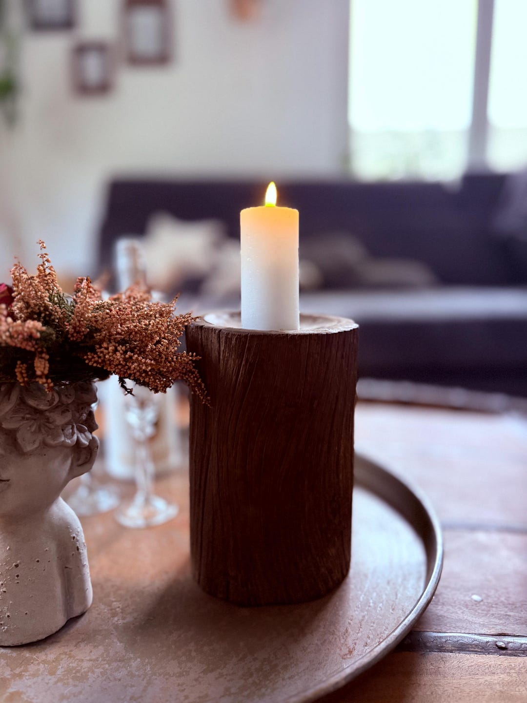 Solid Candlestick Made From Old Bedpost, Vintage Unique Large - Etsy