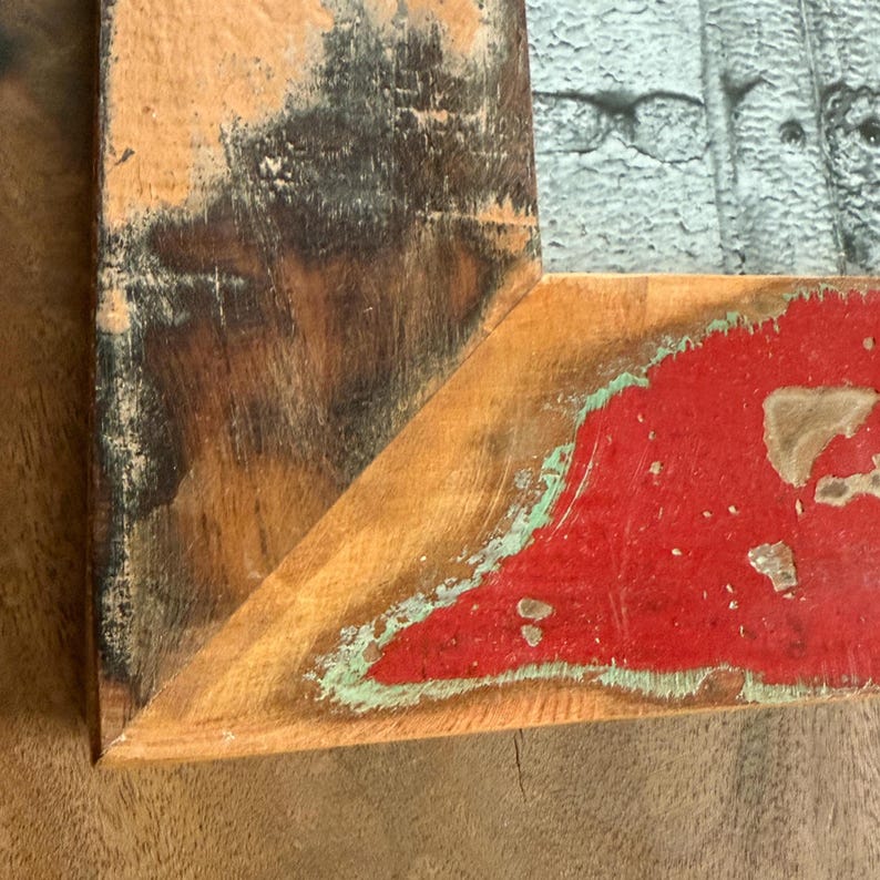 Picture Frame Made From Old Found Wood, Colored, Unique Piece (28 X 28 ...