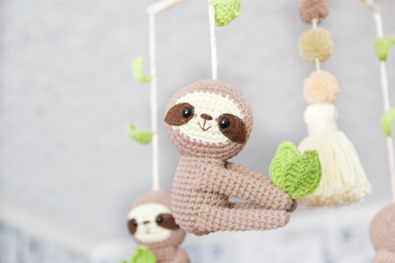 Sloth Baby Mobile Nursery Decor Stuffed sloth Boy crib mobile | Etsy