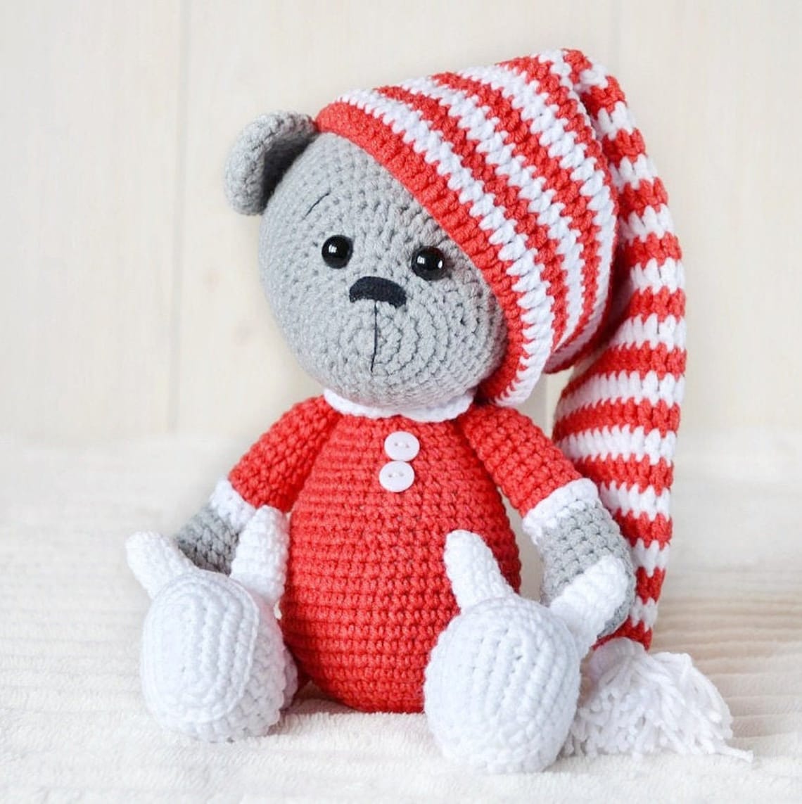 Teddy Bear Kids Toys With Hat and Pajamas Slippers Stuffed Animal for ...