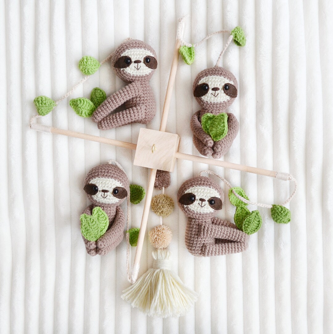 Sloth Baby Mobile Nursery Decor Stuffed Sloth Boy Crib Mobile for Baby ...