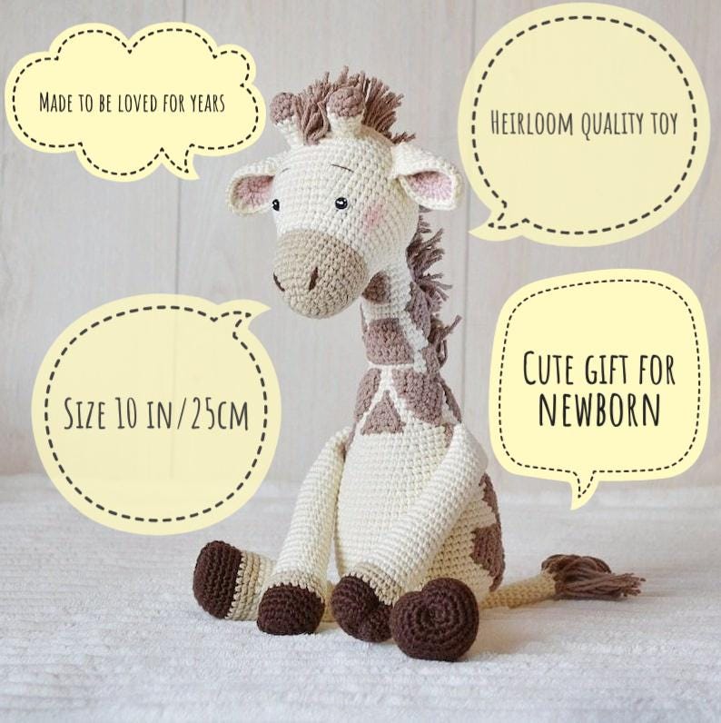 Crochet Giraffe Amigurumi: Large Stuffed Animal Plush, Nursery Decor - Etsy