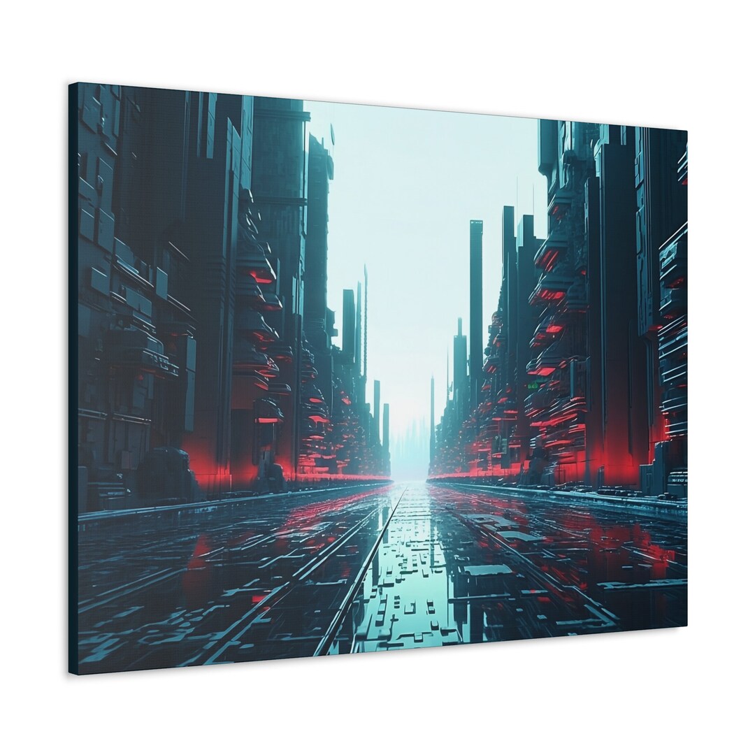 Cyberpunk Canvas Dystopian Art Post Apocalyptic Painting - Etsy