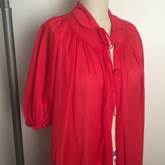 Cherry Red Nylon Robe - Gem