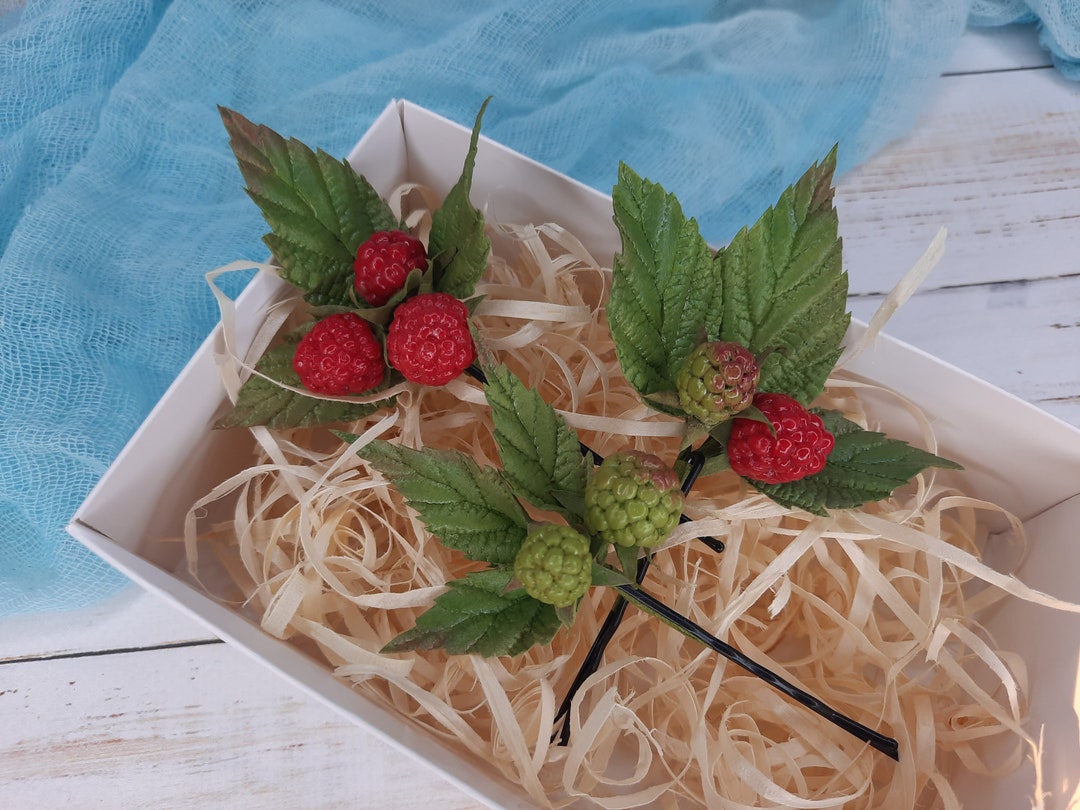 Raspberry Bobby Pin Woodland Headpiece Garden Wedding Berry Hair ...